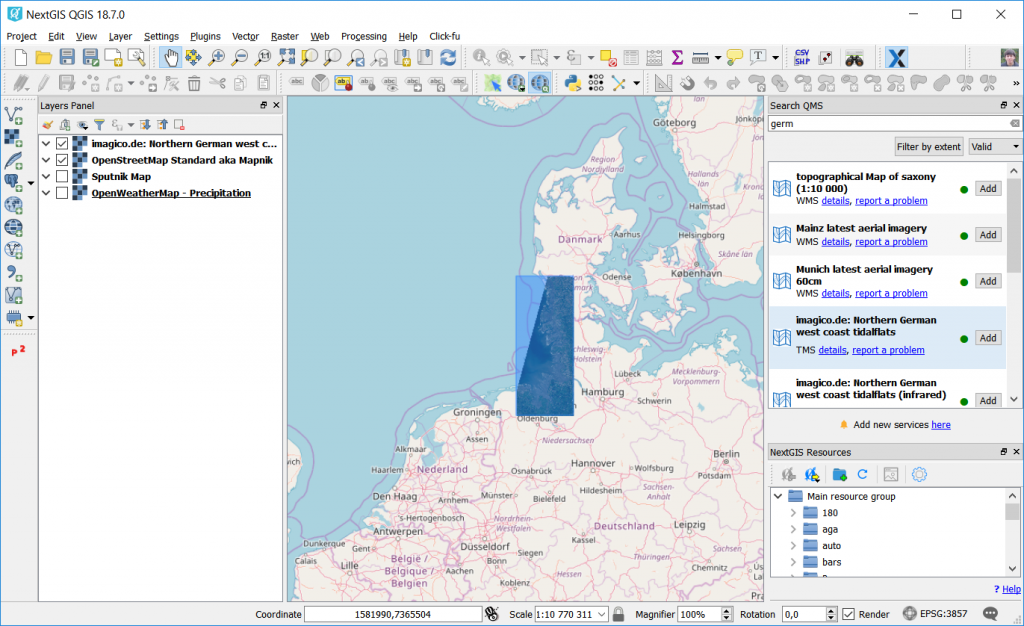 Geographic search for services in QMS | NextGIS