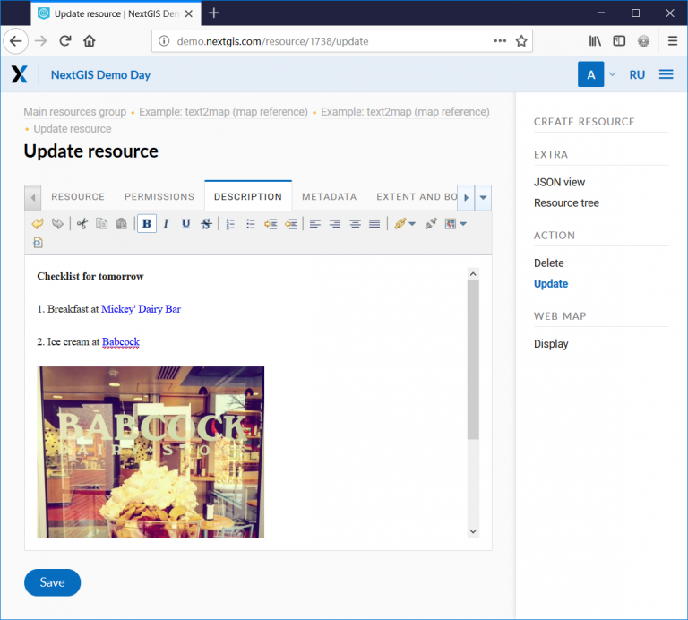Turn your web map description into map reference | NextGIS